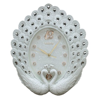 海之星欧式经典挂钟创意时尚客厅时钟现代静音机芯豪华孔雀钟表