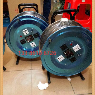 不锈钢电缆盘 3*4平方 30米 移动拖线盘 卷线盘 220V 带漏电 3X4