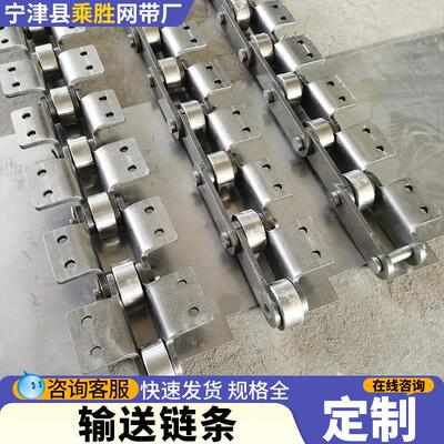 大小滚珠输送链条C212AL/C2052/C2102单双侧双孔弯板链A1/K2附件