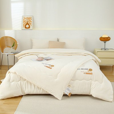 10斤被子冬被大豆纤维子母被二合一拉链款春秋棉被芯加厚保暖冬天