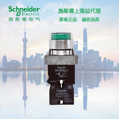 施耐德 绿色带灯按钮 220V XB2BW33M1C ZB2BW33C+ZB2BWM31C