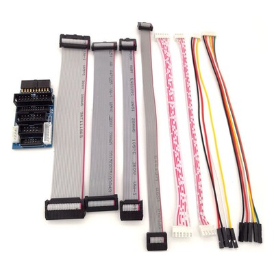 J-Link仿真器下载器转接板8种配线套件 jlink转接板带配线一套