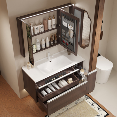 OUPAI欧 派ENF全桉浴室柜组合抽屉拉篮洗漱台陶瓷一体洗手洗脸盆