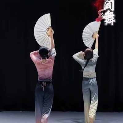 扇子舞蹈扇书简舞同款纯白双面绸布书生扇成仙折扇中国风表演道具