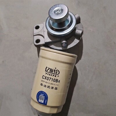 DX200M9A手动泵铝座上盖CX0710 B4柴油滤清器滤芯滤杯座 朝柴4102