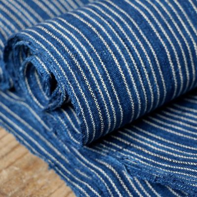 传统蓝染布料手工色织土布靛蓝植物草木染手织粗布茶席包宽45公分