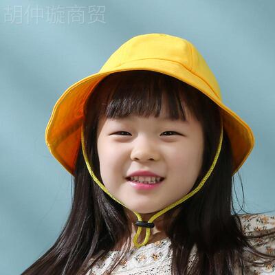 儿可爱遮阳帽渔童黄夫幼帽儿42088园宝宝盆帽小学生小帽小丸子帽