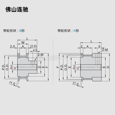S3M40齿 同步带轮凸台  槽宽11 BF型 同步皮带轮齿轮铝40S3M100-B