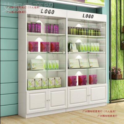 化妆品货柜防尘玻璃门锁展示柜美容ITG美样带品甲积柜模型柜礼品