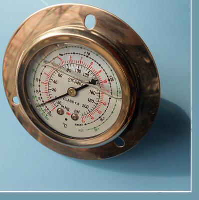 -30IN.HG-200PSI -1-15BAR R404A -100-+40 R22耐震充油压力表