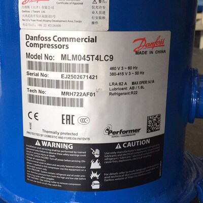 MLZ045T4LC9 MLZ048T4LC9 MLM045T4原装全新丹佛斯冷库空调压缩机