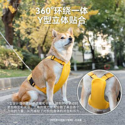 出2024新款狗狗背心VIL牵型引绳通卡中大犬金毛法斗大狗外Y型胸背