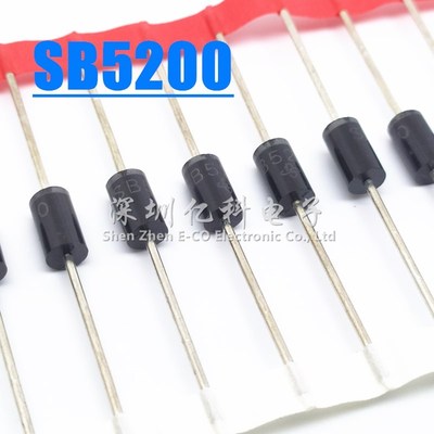 直插 肖特基二极管 SB5200 5A/200V 代用SR5200 MBR5200 全新现货