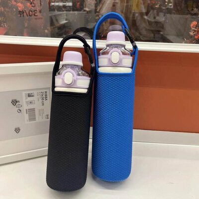 杯袋花伴森保温杯套1000ml650ml水壶套学生长背带防摔运动保护套