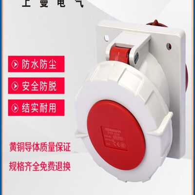 上曼电气NENMMAN工业插座TYP:209防水插座暗装斜插式63A 5孔IP67