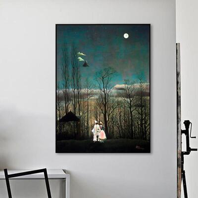 卢梭狂欢节之客厅夜装饰画关书玄房画现代简约风ZKO景挂画电表箱