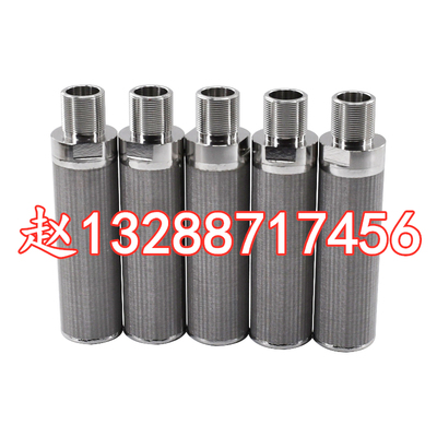 烟气设备采样探头前置过滤器滤网5 10 15umG螺纹不锈钢烧结网滤芯