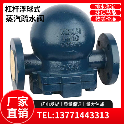 FT44H-16C杠杆浮球式蒸汽疏水阀 印染蒸汽FT14H螺纹式疏水器DN25