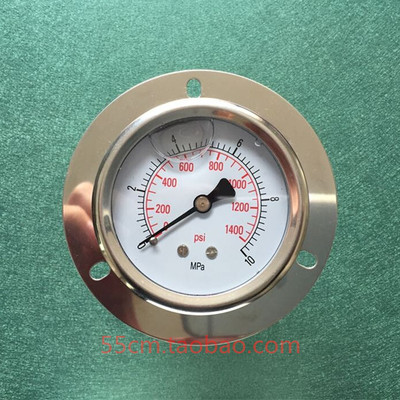 控制台不锈钢耐震压力表0-10MPA注水泵操作台轴向压力表YN60ZTBF
