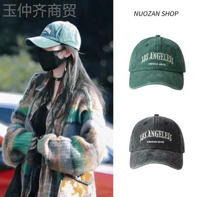 洗做旧软顶OEI女棒球帽ins潮牌美式复水古鸭帽百搭字母刺绣舌帽子