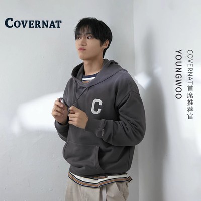 COVERNAT韩系秋季连帽长袖卫衣