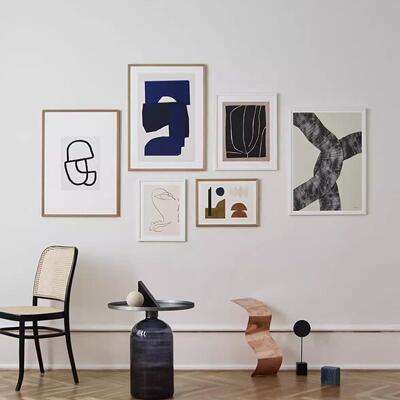 Hygge设计斯堪的纳维亚设计抽象艺术海报客厅卧室入口装饰画