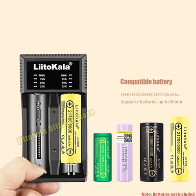 甄选LiitoKala lii-C2 21700 18650 26650 16340 14500 充电器 5V