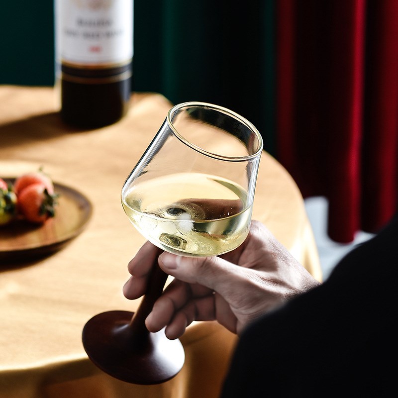 迈卡伦创意红酒杯特色木质高脚玻璃杯商务家居礼品葡萄酒杯