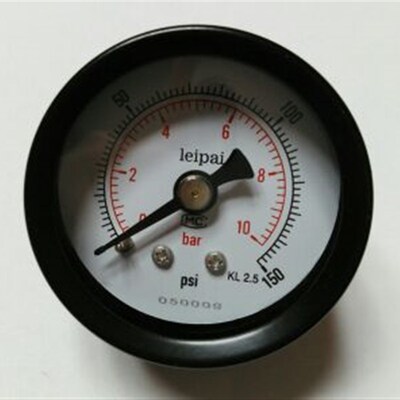 轴向 0-10bar 150psi 压力表 40mm 1分牙 ZG1/8 液体气体气压表