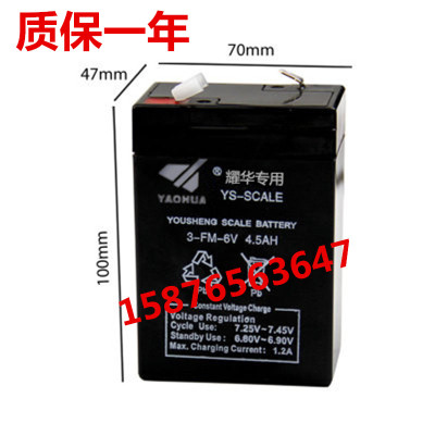 耀华XK3190-A12+E称重显示器电瓶 小地磅快递台秤电池6v4ah5现货