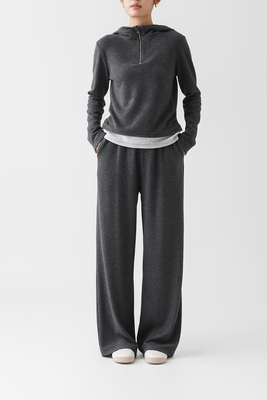 阔腿裤垂感女冬季桑蚕丝羊毛针织直筒裤气质显瘦纯色长裤TC10330