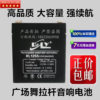 RELY蓄电池 RL1255 12V5.5AH/20HR 音响 卷帘门 广场舞放歌电池