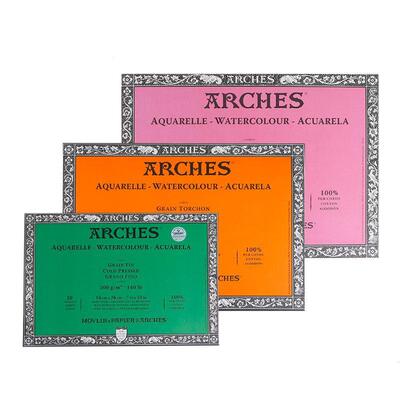 法国阿诗棉浆水彩本阿诗水彩纸ARCHES阿诗进口纯棉300g粗/中/细纹