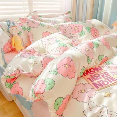 加厚荟棉磨毛芦件套套AL201208学生宿舍四家居简约亲肤三件套床单