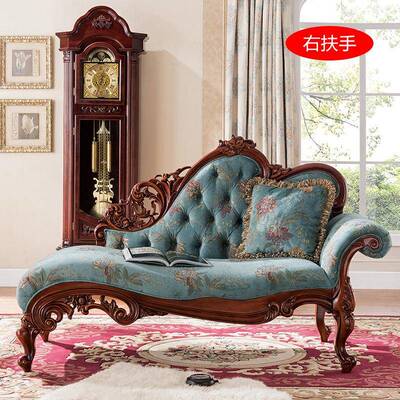 美客式布ZG-81881艺贵墅妃躺椅户单人卧室小型美人榻欧式全实木厅