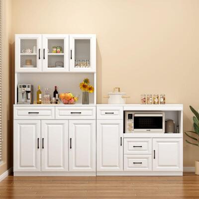 简易茶柜水客厅物柜厨房储物柜DNR现柜代置简约餐边柜一体靠墙高