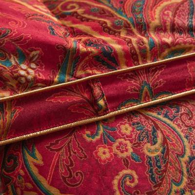 万妮婚莎被WGD95白鹅绒被端婚喜来登五庆红色全棉蓬松羽绒被厚高