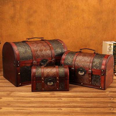 特大号木箱复FGH-45-4古带锁密码收容纳用箱百整理储物箱家大量宝