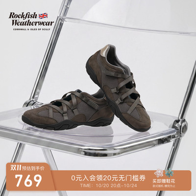 RockfishWeatherwear26秋冬休闲网面透气交叉带芭蕾舞鞋女鞋