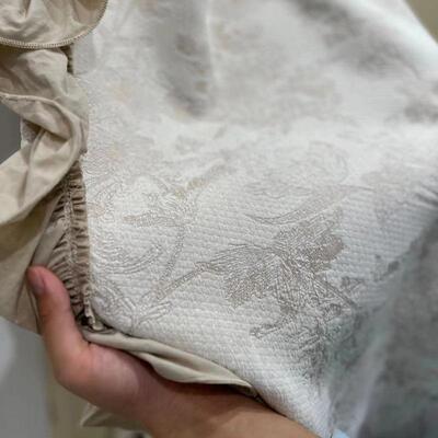 法式洛可可奢WCD奶油轻雪质尼尔提花窗帘成品复古客厅卧室色品布