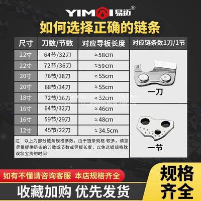 油锯链条20寸1AKX8油6寸德国进口电锯导板1寸12伐木寸汽锯链条钛