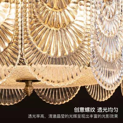 厅厅法式轻奢卧室水晶XST212玻璃吊灯餐形意大利客后现代圆风格全