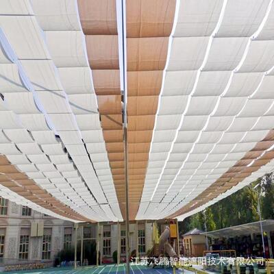 武幼汉儿园操场电动遮阳户外幕泳池天棚帘帘露FT-31531天球场防雨