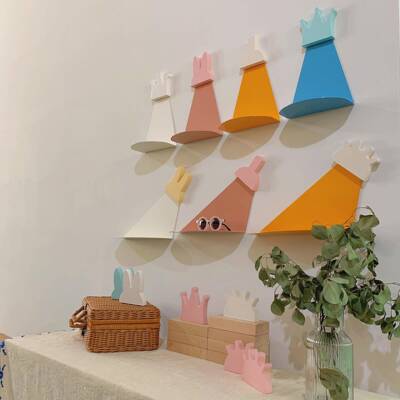 吸上创意置物架室铁艺实木可磁儿童房装墙饰小配件83874工作陈列