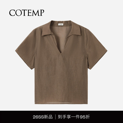 COTEMP月光复古半透Polo衫上衣