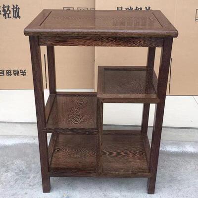 翅木茶几鸡边几茶边鸡中式HUJ花梨茶水架实木翅木小柜茶桌置物架