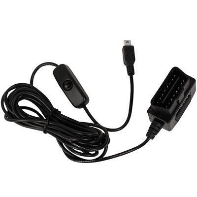 OBD降压线带开关 12V24V转5V稳压 2A行车记录仪停车监控降压线