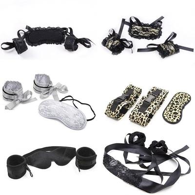 2Pcs/set Handcuffs Blindfold Cuff Restraints BDSM Bondage Ge