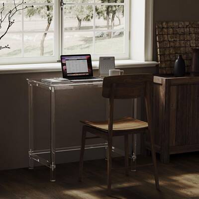 跨化妆境爆款亚力克拼装书35363桌透明台现代简约办公桌