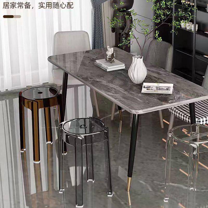 透明亚力塑料约凳子特克红厚收纳OUA凳小凳子简现代家用加厚网椅